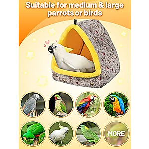 MEWTOGO Large Winter Warm Bird Nest House, Comfortable Bird Bed for Cage with Mat, Hanging Hammock Shed Hideaway Hut for Macaws African Grey Amazon Parrots Lovebird Parakeets