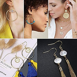 Alexcraft Gold Earring Hooks 200Pcs 14K Gold Plated Earring Hooks for Jewelry Making Hypoallergenic Gold Earring Findings for Jewelry Making Bulk Pack