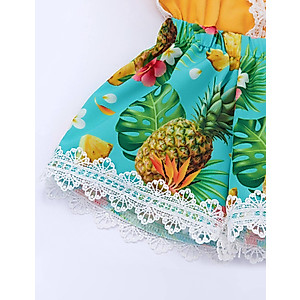 ADIFUN Toddler girl clothes 18-24 months girl summer pineapple pattern suspender romper+Headband two-piece suit toddler girl jumpsuit clothes outfits