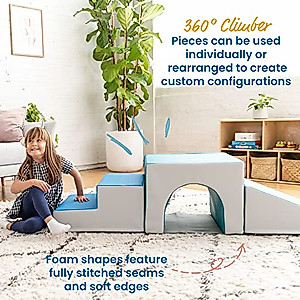 ECR4Kids SoftZone Single Tunnel Climber, Toddler Playset, Contemporary, 3-Piece