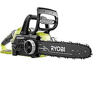 Ryobi ONE+ 12 in. 18-Volt Brushless Lithium-Ion Electric Cordless Chainsaw - 4.0 Ah Battery and Charger Included