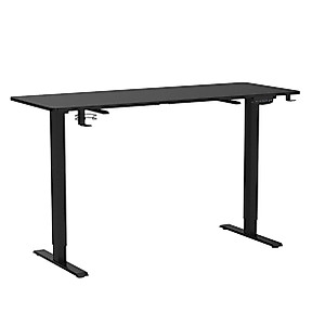 OUTFINE Heavy Duty Dual Motor Height Adjustable Standing Desk Electric Dual Motor Home Office Stand Up Computer Workstation(Black, 55") desktop load up to 220lbs