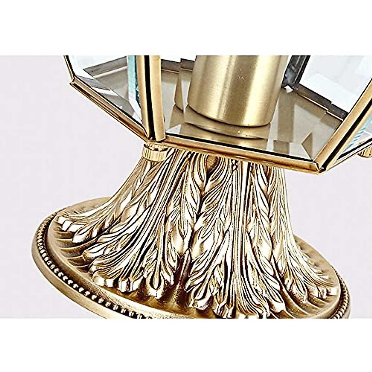 zeyujie Park Roadside Lawn Lamp American Mini Light Luxury Outdoor Column Lamp Full Bronze Waterproof Column Head Lamp Home Courtyard Fence Lamp Post Garden Decoration E27 Column Lamp