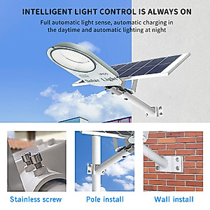 LMluluda 100W Solar Street Lights Outdoor 10000LM 6500K Solar Lights Outdoor of IP65 Waterproof, Dusk to Dawn Solar Security Lights, Solar Flood Light for Yard, Garden, Street, Patio, Front Door