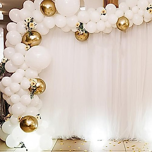 XIXIGOU 110 Pcs White Balloon Garland Arch Kit, White Balloons Different Sizes 18/12/10/5 Inch Matte White Latex Balloons for Baby Shower/Birthday Party/Graduation/Wedding Party Decoration