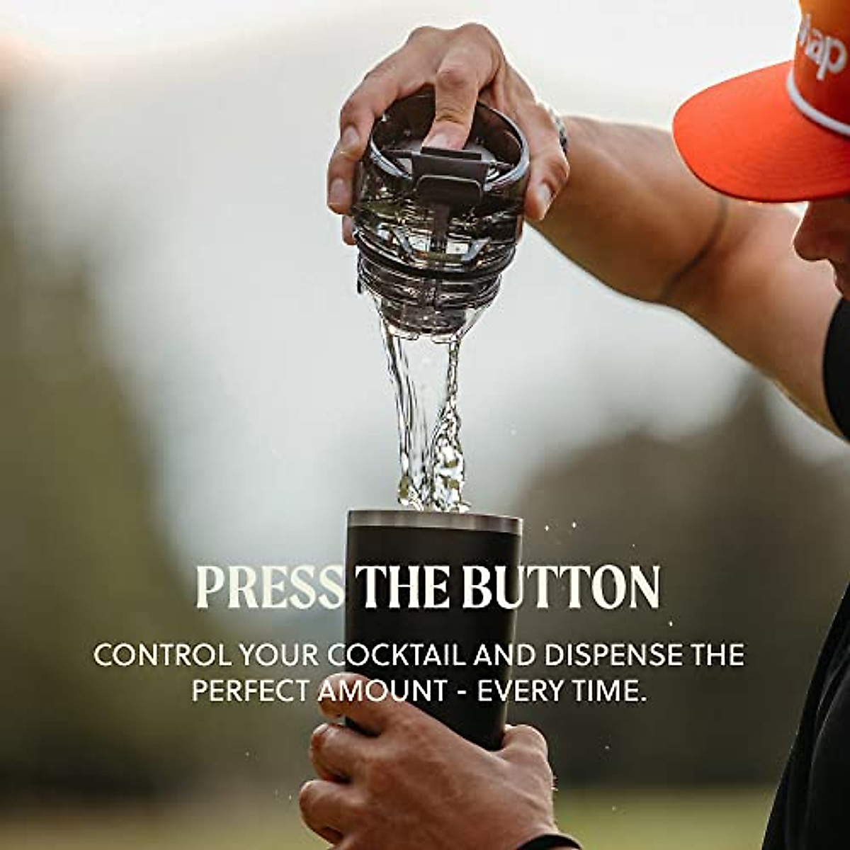 FlasKap Madic 9 | 30 oz Tumbler Lid Replacement | Shot Dispenser | Leak Proof Tumbler Lid | Splash Resistant to Avoid Spills | Compatible with Most 30 oz Tumblers (9 oz Capacity, Black)