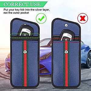 Giftguys Faraday Key Fob Protector, 2 Pack Faraday Bag for Key Fob, Key Fob Signal Blocking Pouch, Anti-Theft Pouch Hacking Case Blocker Faraday Cage