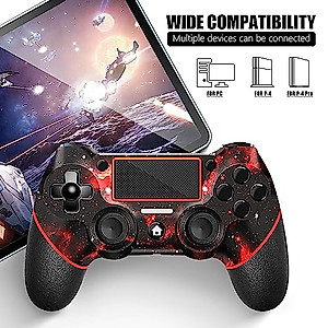 AceGamer Wireless Controller for Ps4 Gamepad Compatible with PS4/Pro/Slim/PC, With Double Vibration/Touchpad/Stereo Headphone Jack/Six-axis Motion