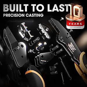 SOMELINE® Wire Terminals Crimping Tool, with 39 Sizes Insulated Ratcheting Terminals Crimper Kit of AWG 22-10 Insulated Electrical Butt Bullet Spade Fork Ring Spade Splice Crimp Terminals