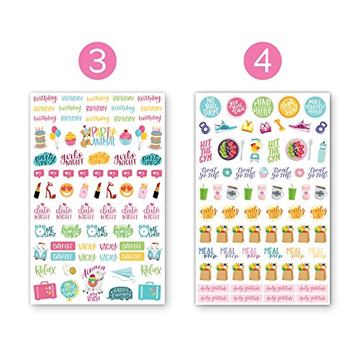 bloom daily planners Productivity Stickers - Variety Sticker Pack - Six Sticker Sheets Per Pack!