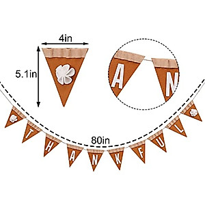 Felt Pumpkin Pie Thankful Banner - Thanksgiving Decorations, Pumpkin Spice Garland, Thankful Banner for Mantle, Fall decorations for home