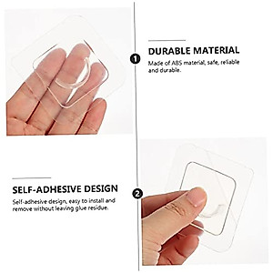 DECHOUS 3pcs Hook Bracket Shower Curtains Hooks Wall Mounted Holder Shower Curtain Holder Adhesive Curtain Rod Holders Shower Rod Mount Retainer Curtain Rod Support Shower Rod Holder Abs