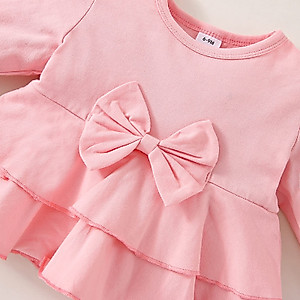 FOCUTEBB Baby Girl Clothes 6-9 Months Infant Girl Sweatshirt Outfits Fall Winter Outfits Long Sleeve Ruffle Tops Camo Pants Sets Headband Pink 6 9 Months