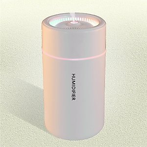 Portable Mini Humidifier, Colorful, Cool Mist, USB Powered. Perfect for Bedroom, Office & Car (White)