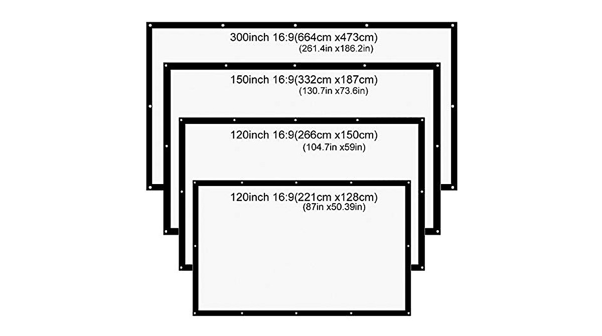 250-Inch Foldable Projection Screen - 16:9 HD Canvas for Home & Outdoor Use