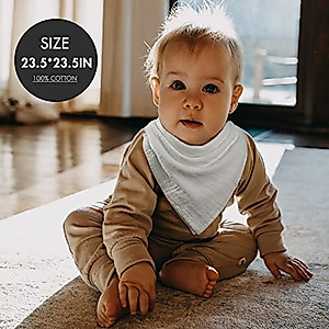 Baby Swaddling Blanket Muslin Burp Cloths for Unisex - 5 Pack Large 100% Cotton Infant Receiving Blanket Washcloths Burping Clothes Diapers for Newborn, Baby Girls and Boys, Toddler Gift