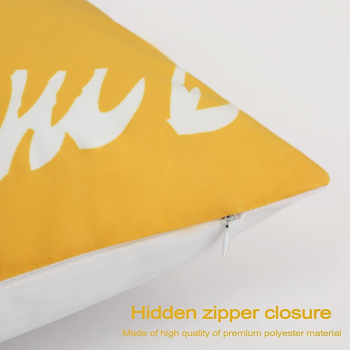 CAROMIO Decorative Throw Pillow Covers Farmhouse Pillowcase, Home Decor Decorative Cushion Covers for Home Bedroom, Living Room, Home Garden Couch Bed Sofa Chair,18x18 Inches Set of 4 Yellow