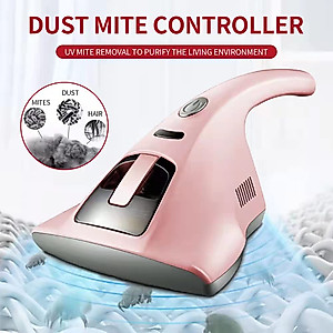 GoMite Bed Vacuum Cleaner,Handheld Vacuum Cleaner for Bed Sofa Mattress Pillows Cloth Sofas Carpets Cleaning Pink