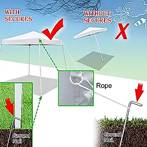 Gappys 10’ x 10' Pop-up Canopy Tent - Commercial Instant Outdoor Canopy - Easy Set-up Straight Leg Folding Beach Shelter (10x10 FT, White) (N001)