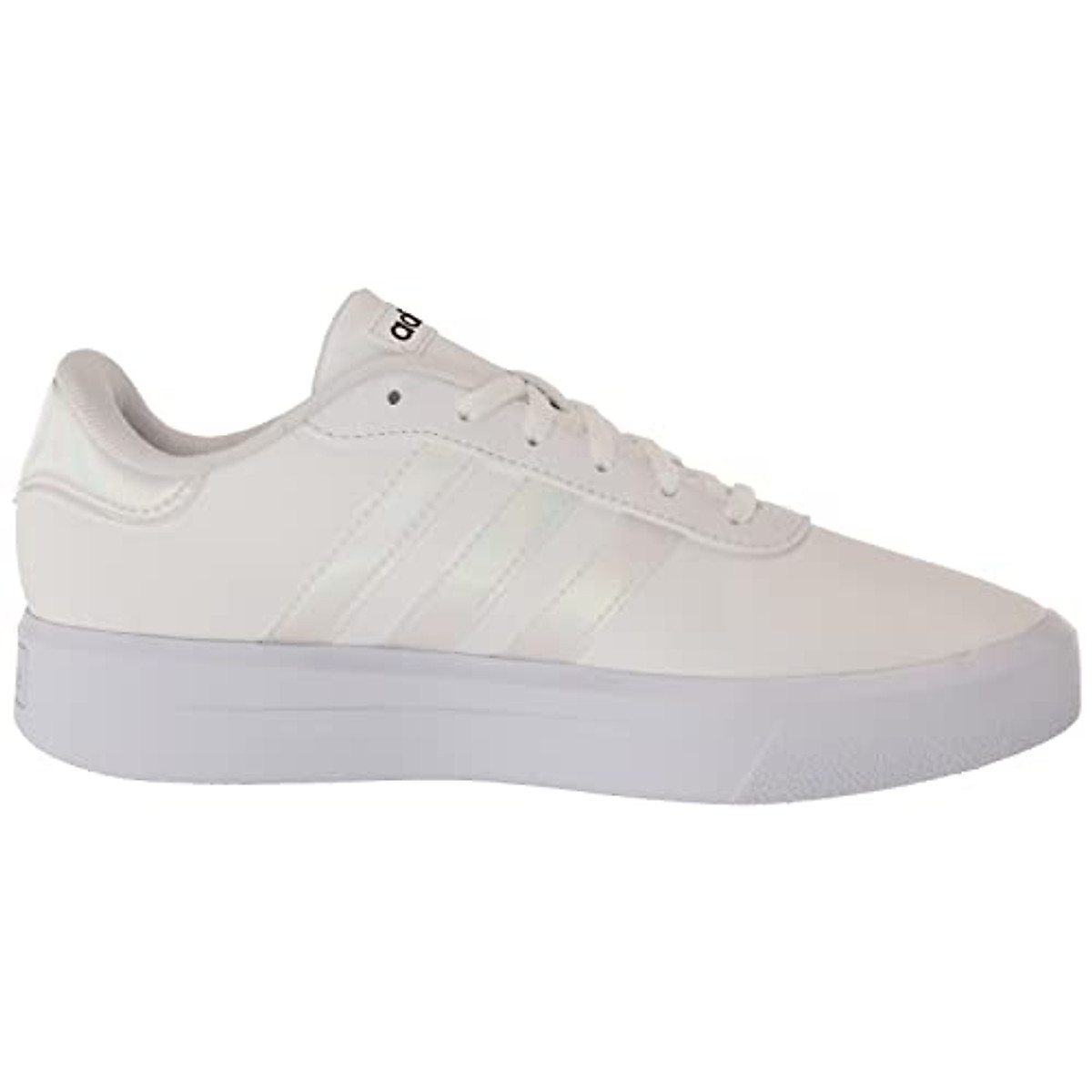 adidas Women's Court Platform Skate Shoe, White/White/Black, 9