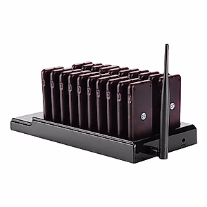 20 Channels Wireless Calling System, Restaurant Guest Paging System with Charging Dock and 20 Chargeable Pagers for Restaurant Food Truck Church Hospital