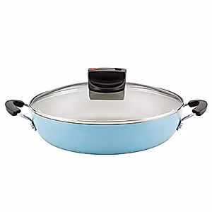 Farberware Smart Control Nonstick Frying/Skillet/Everything Pan with Lid and Side Handles, 11.25 Inch, Aqua