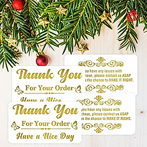 PARTH iMPEX Thank You for Your Order Cards - (Pack of 100) 3.5" x 2" Gold Foil Purchase Inserts Supporting My Small Business Greeting Card Appreciation for Customer Shopping Handmade Goods