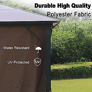 Sunshine Outdoor Privacy Gazebo Curtains, Replacement Universal Curtain Sidewalls 4-Panels Set, for Patio, Garden, Yard (Only Curtains) (10'x12',Brown) …