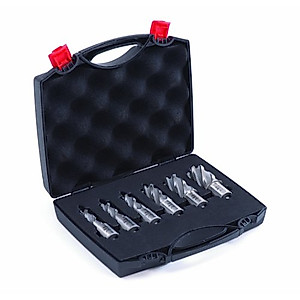 Evolution Power Tools A-CC6SET-1 CYCLONE Premium 1-Inch Annular Cutter Set with Pilot Pins-For Use With Magnetic Drills, 6-Piece