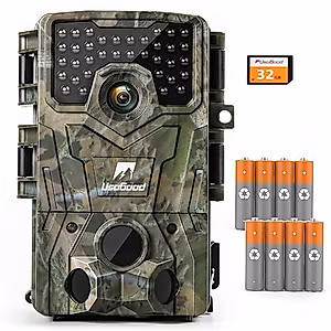 usogood Trail Camera 36MP 4K 30fps Game Camera with Night Vision Motion Activated IP66 Waterproof, 65ft 120° Wide Angle Detection Hunting Camera, for Outdoor Garden Backyard Wildlife Monitoring