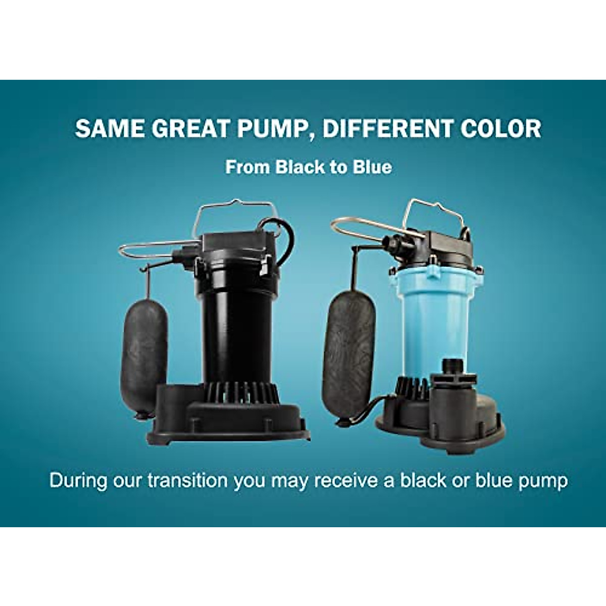 Little Giant 5.5-ASPA 115-Volt, 2100 GPH, 1/4 HP Automatic Aluminum Sump Pump with Snap-Action Float Switch and 10-Ft. Cord, Blue or Black, 505702