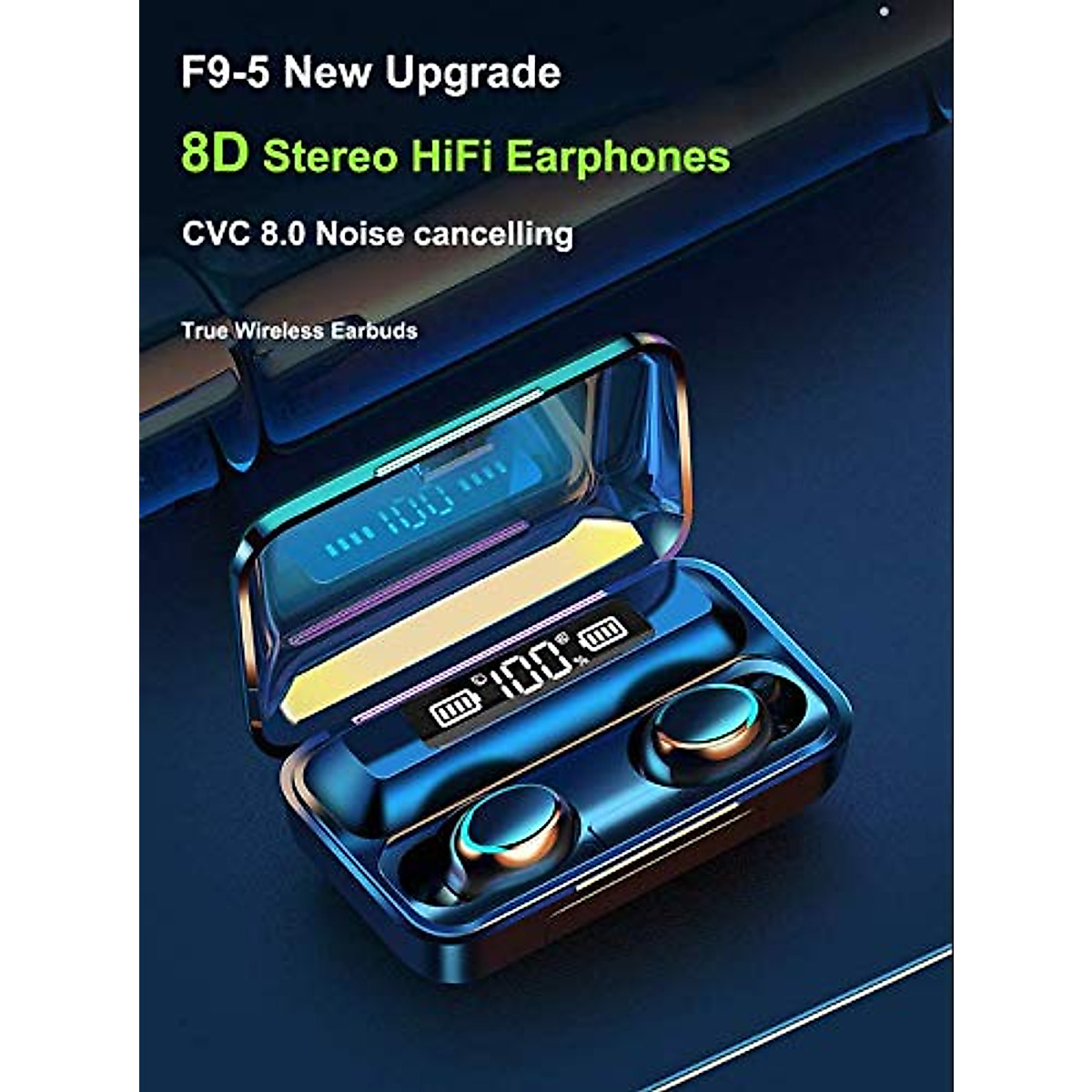 Wireless Earbuds, TWS Bluetooth 5.0 Earbuds, Sport Headphones Matte Design Earbuds with Battery Charging Case by MDNS