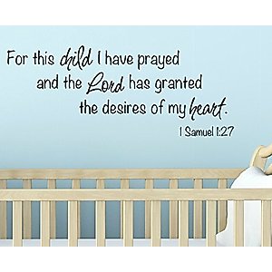 For This Child I Have Prayed Nursery Wall Decal 1 Samuel 1:27