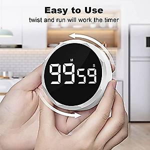 Timers,Timer for Kids,Digital Kitchen Timer with LED Touch Screen, Egg Timer with USB Charging,Magnetic Countdown Timer is Suitable for Classroom Study, Exercise, Oven, Cooking,Teaching