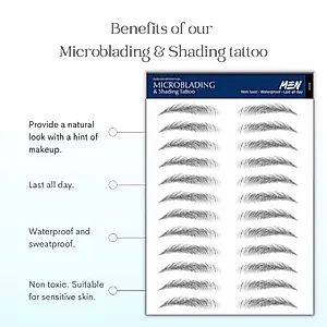Bliss and Beyond USA | Men Waterproof Eyebrow Tattoo Stickers. A real hair stroke look. Hair replacement without surgery. Solution for hair loss. Bushy Tinted eyebrow tattoos. (MEN)
