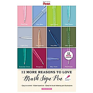 Pentel Brush Sign Pen - Fresh Shades 12pc Wallet