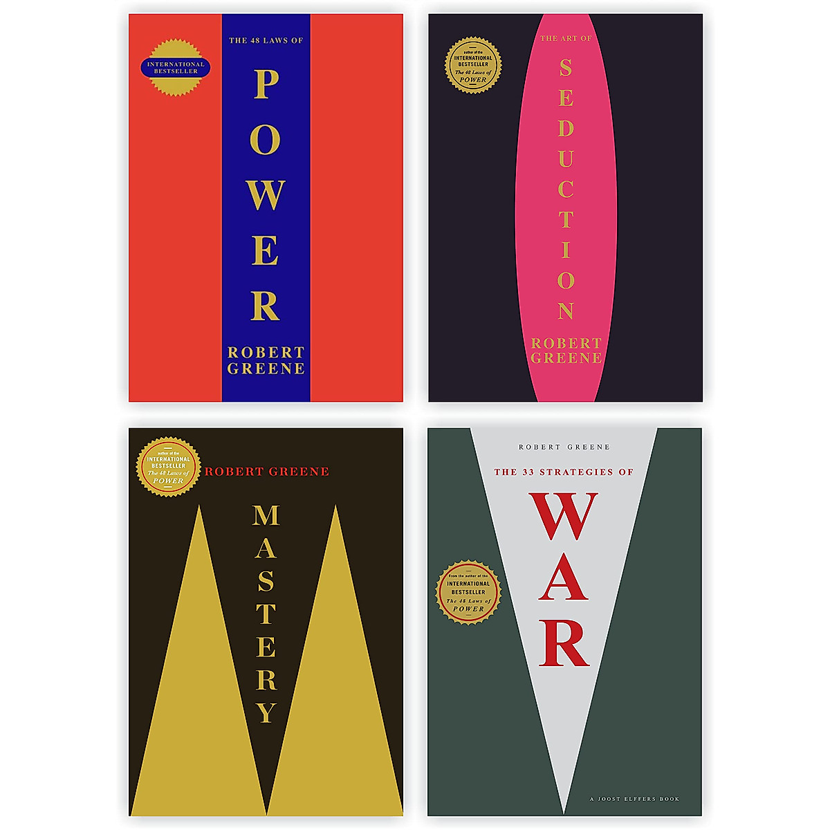 The 48 Laws of Power,The Art of Seduction, Mastery, The 33 Strategies of War by Robert Greene Collection 4 Books Set