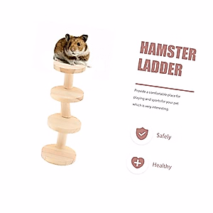 Balacoo Hamster Toy Chinchilla ladders Small Animal Climbing Ladder Chinchilla Rat Platform pet cage Playing Ladder Hamster Climbing Toys pet Toy to Rotate Platform Ladder Wood