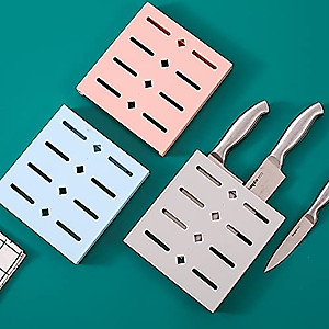 GHTYU Knife Blocks,Fruit Knife Storage Wall Mounted Knife Block, Drainage Design,Knife Rack for Organizing and Storaging Kitchen Knives, Scissors, Metal Utensils (White)