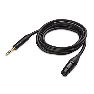 Cable Matters 2-Pack Premium XLR to XLR Microphone Cable 6 Feet & 1-Pack 6.35mm (1/4 Inch) TRS to XLR Cable