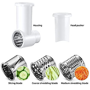 Slicer Shredder Attachments for Kitchenaid Mixer, Slicer Accessories to Quickly Slice Vegetables for Salads,Potatoes,Cucumbers,Casseroles White