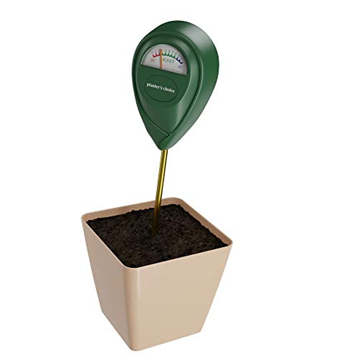 Planters' Choice Indoor Plant Moisture Meter Soil Tester - No Batteries Required : Water Sensor Hydrometer for Plants : Houseplant Care - Gardening Tools - Planting Accessories