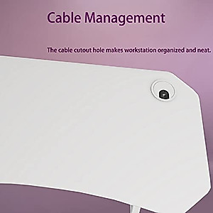 Natwind 47" Ergonomic Gaming Desk K-Shaped Computer PC White Desk Kid Student Writing Study Table Simple Modern Elegant Style Game Table Gamer Workstation for Home Office Bedroom（White）