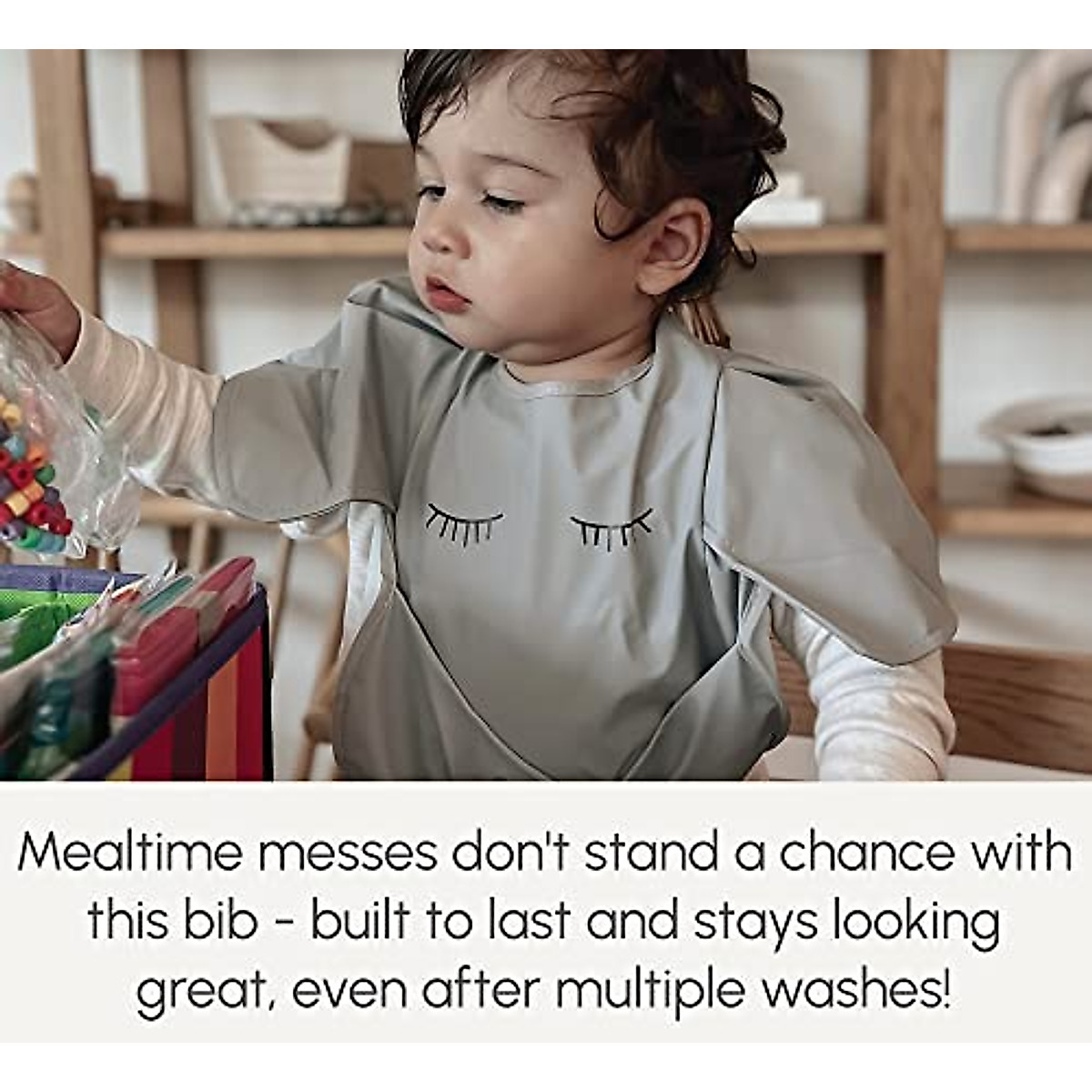 SMOOCH Extra Coverage Baby Bibs for Girls - Baby Feeding Supplies - Infant and Toddler Bibs, Smock, Waterproof Fabric bib, Fits Ages 6-24 Months (Pink)