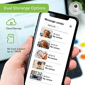 acesee 2MP Indoor Wireless Camera Baby Monitor 2.4Ghz WiFi Home Security Camera with 1080P Night Vision Smart Camera with 2-Way Audio Siren Pet Camera with APP Cloud & SD Card Storage - White