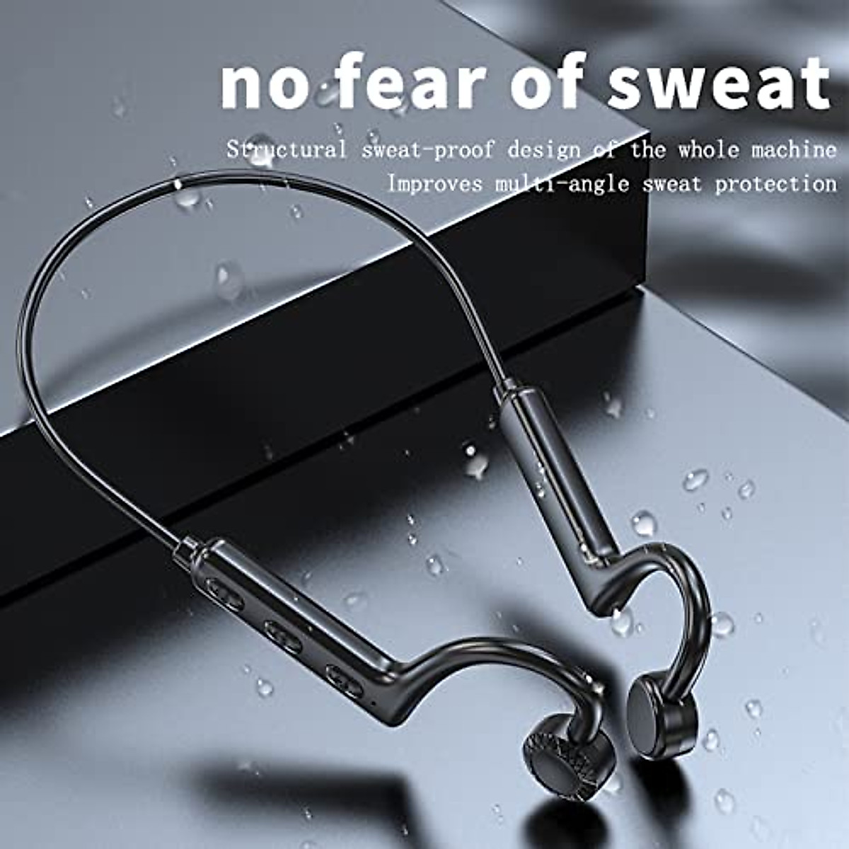 Betreasure Bone Conduction Headphones Bluetooth 5.2 Wireless Open Ear Earphone Waterproof Sport Headset High Fidelity Stereo Sound Earbuds with Mic for Workouts Running Driving (Red)