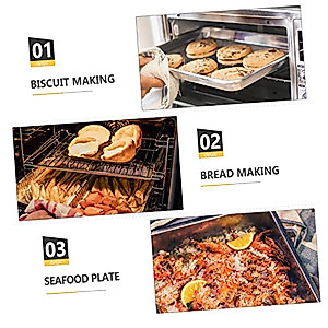 HOMSFOU Box Covered Baking Tray Bread Oven Bread Loaf Pans for Baking Stainless Steel Cake Pan Oven Box for Restaurant Bread Oven Box Bread Oven Tray Silver Metal Dish Stainless Steel