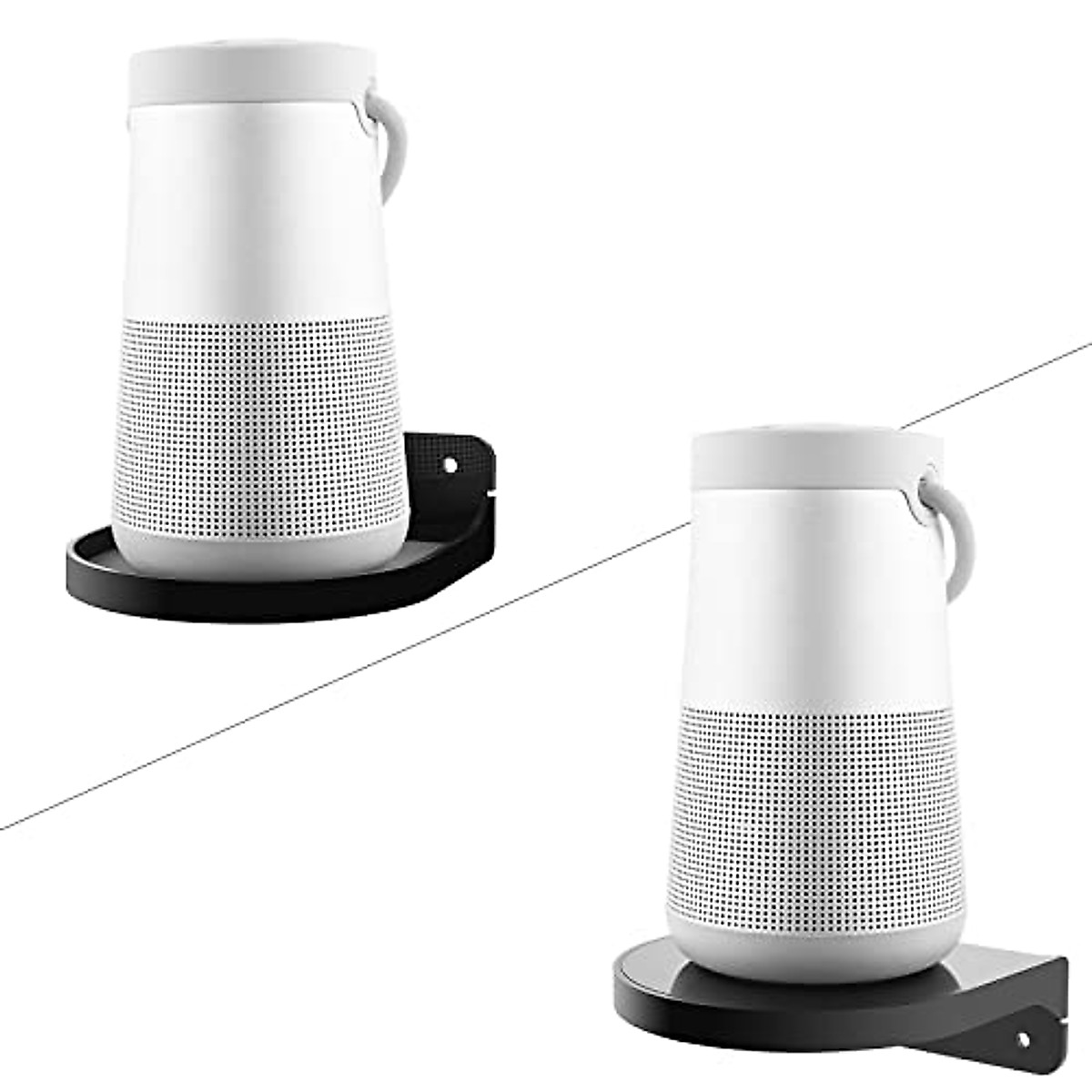 TXEsign 5.3 inches Speaker Shelf Mount Small Floating Shelf Small Shelf Stand for Bluetooth Speaker, Webcam, Action Figures Acrylic Speaker Mount (Black)