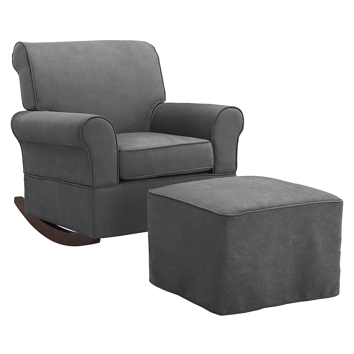 Baby Relax The Mackenzie Microfiber Plush Nursery Rocker Chair, Grey