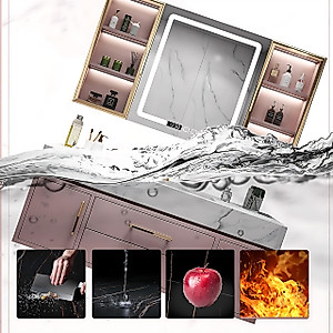 ZGNBSD Floating Bathroom Vanity - Freestanding Bathroom Vanity with Sink and Smart Demister Mirror | Solid Wood Modern Bathroom Vanity (32")